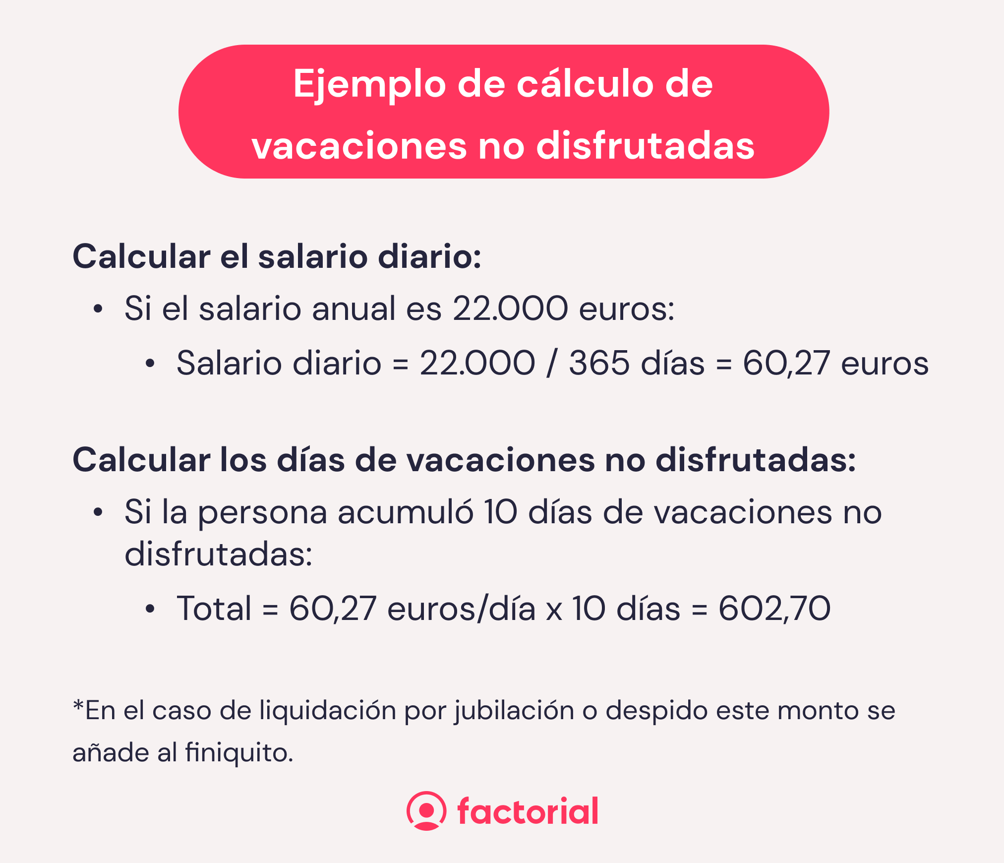 ¿Qué pasa con las vacaciones no disfrutadas? - Factorial